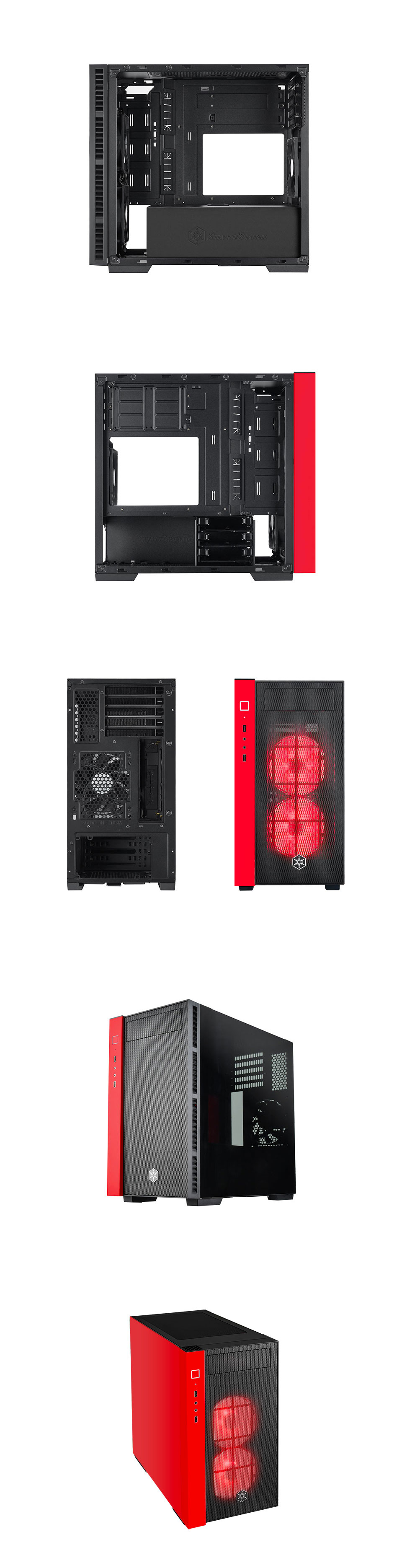 Buy SilverStone Redline RL08 Tempered Glass Case Red [SST-RL08BR-RGB ...