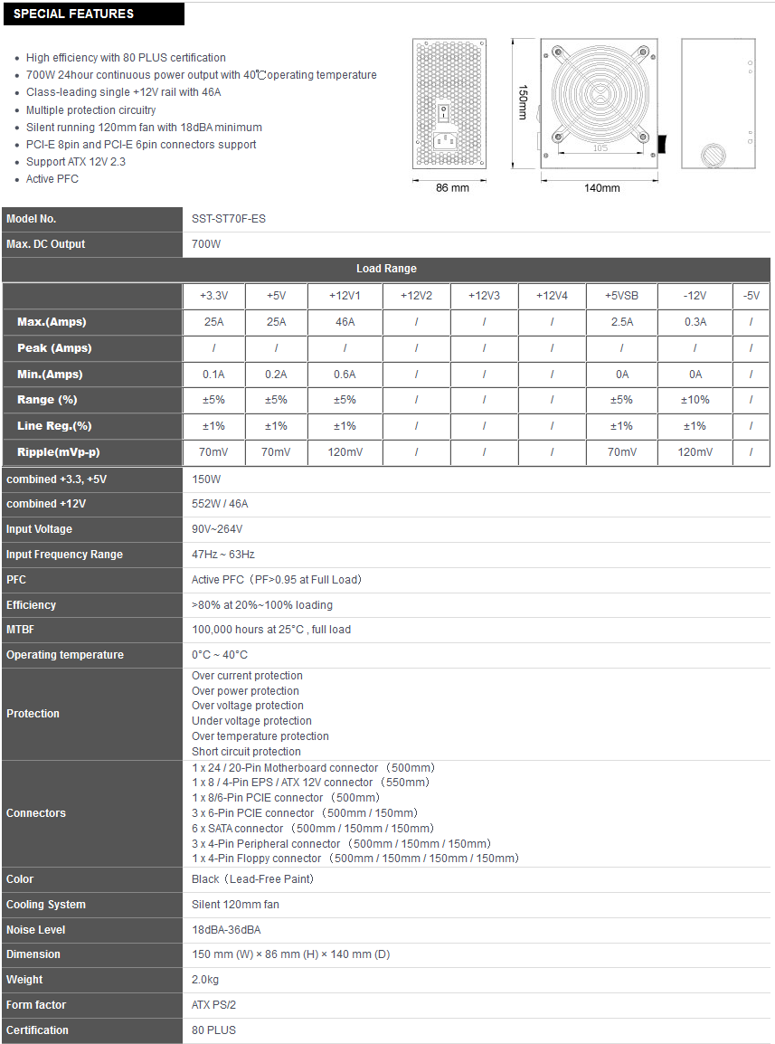 Buy Silverstone Strider Essential 700W [SST-ST70F-ES] | PC Case Gear ...