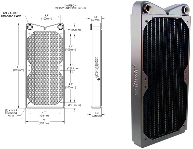 Buy Swiftech Extreme Performance Dual 120mm Radiator [ST-MCR220-XP ...