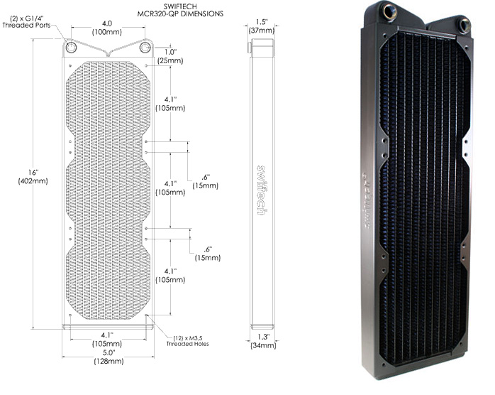 Buy Swiftech Extreme Performance Triple 120mm Radiator [ST-MCR320-XP ...