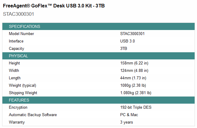 Buy Seagate FreeAgent GoFlex Home 3TB USB 3.0 [STAC3000301] | PC Case ...