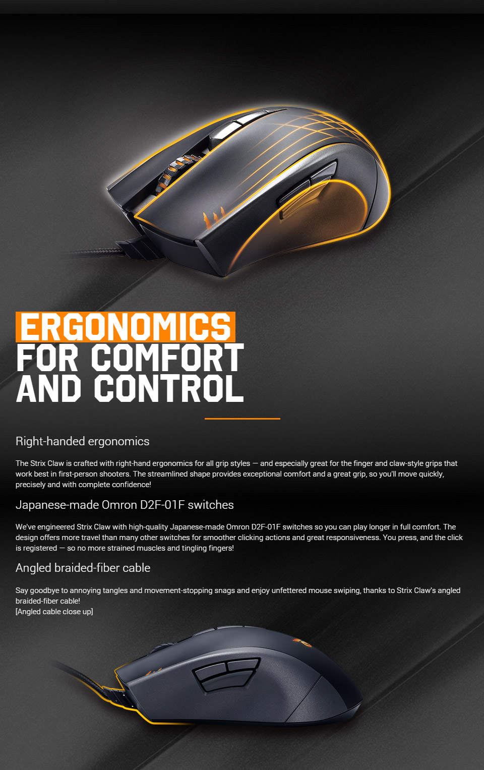 Buy ASUS Strix Claw Optical Gaming Mouse [STRIX-CLAW] | PC Case Gear ...