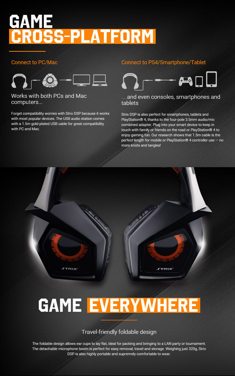 Buy ASUS Strix DSP USB Gaming Headset [STRIX-DSP] | PC Case Gear Australia