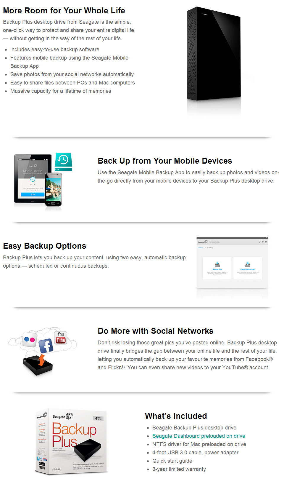 Buy Seagate 2TB Backup Plus Desktop Drive [STDT2000300] | PC Case Gear ...