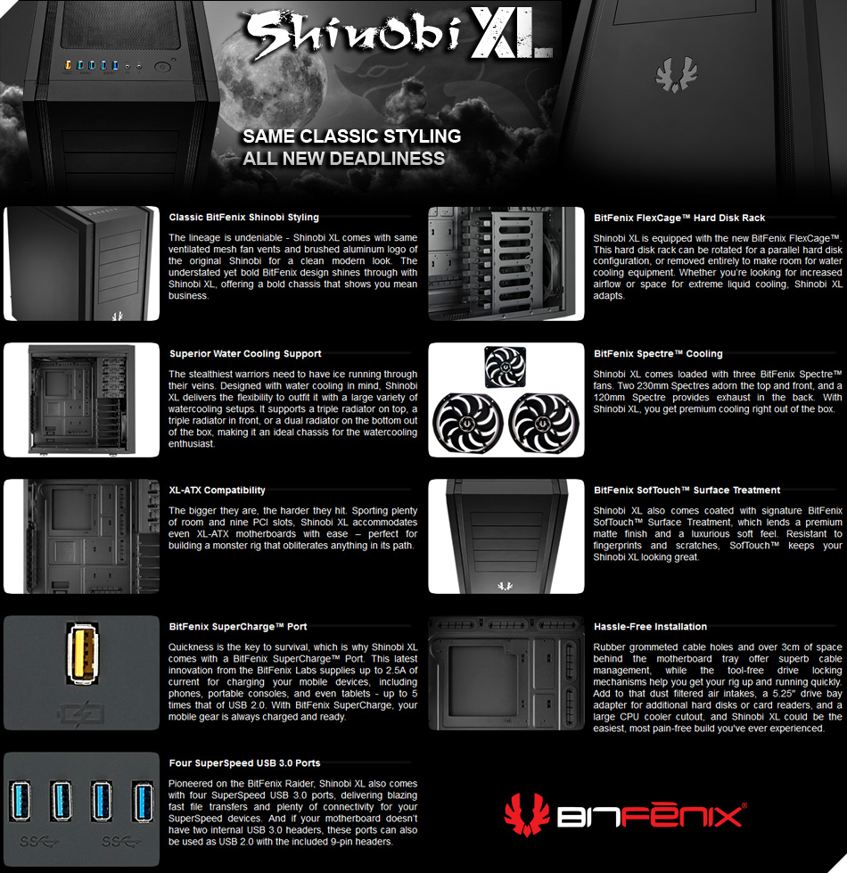 Buy BitFenix Shinobi XL Window Case [BFC-SNX-500-KKW1-RP] | PC Case ...