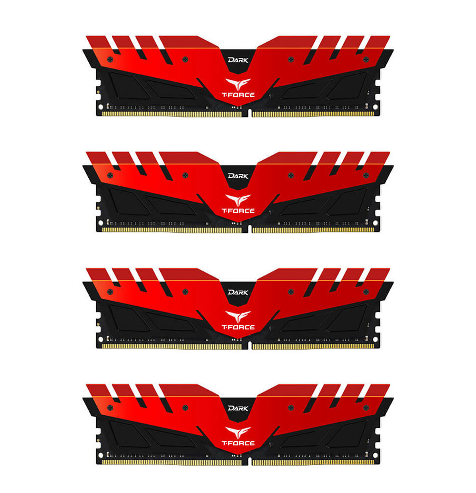 Buy Team T-Force Dark 32GB (4x8GB) 3200MHz CL16 DDR4 Red Black ...