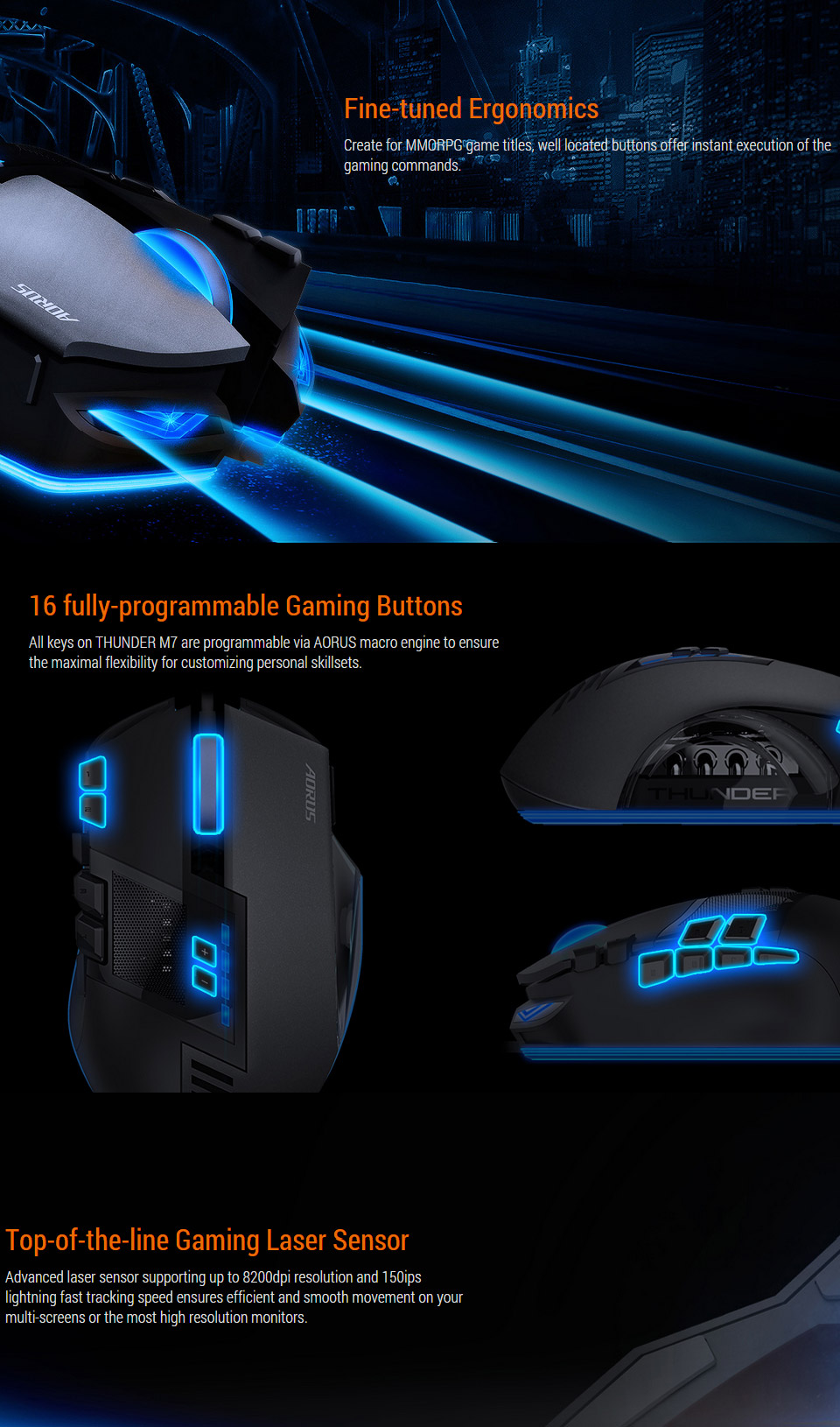 Buy Gigabyte Aorus Thunder M7 MMO Gaming Mouse [THUNDER-M7] | PC Case ...