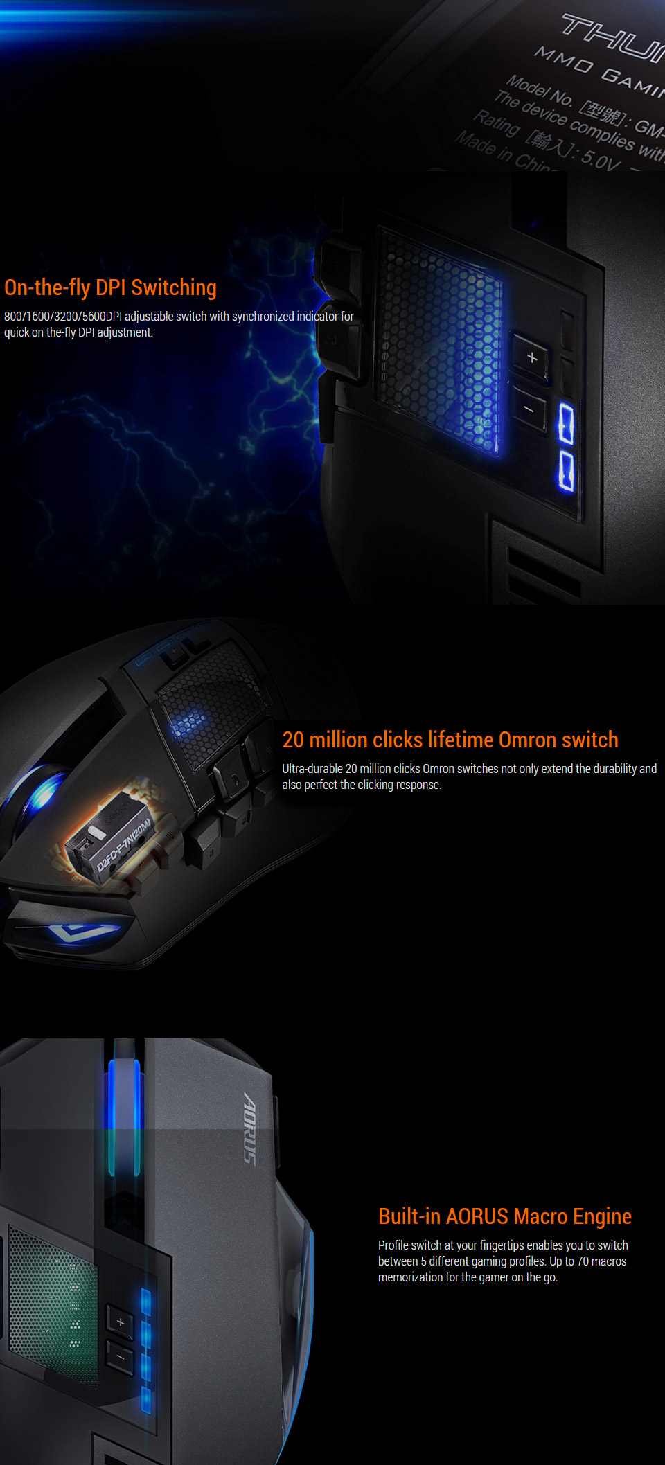 Buy Gigabyte Aorus Thunder M7 MMO Gaming Mouse [THUNDER-M7] | PC Case ...