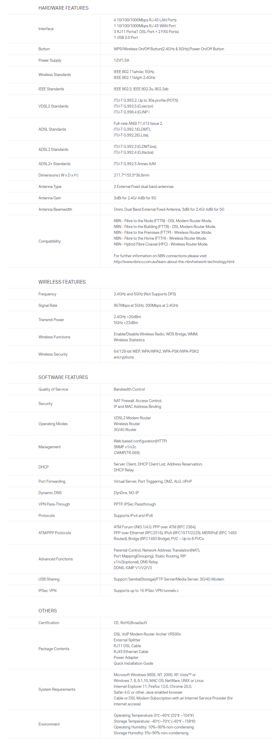 Buy TP-Link Archer VR500v AC1200 Wireless ADSL/VDSL Modem Router [TL ...