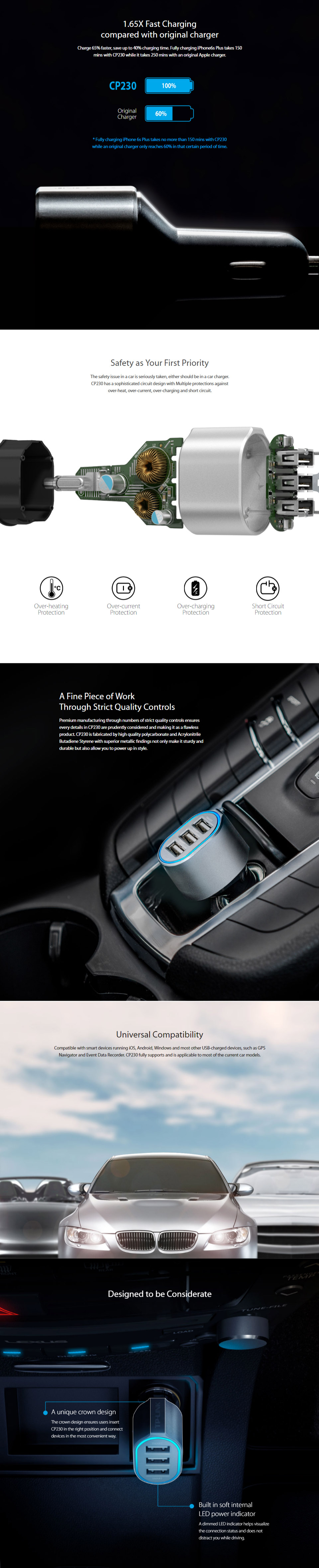 Buy TP-Link CP230 33W 3 Port Smart USB Car Charger [TL-CP230] | PC Case ...