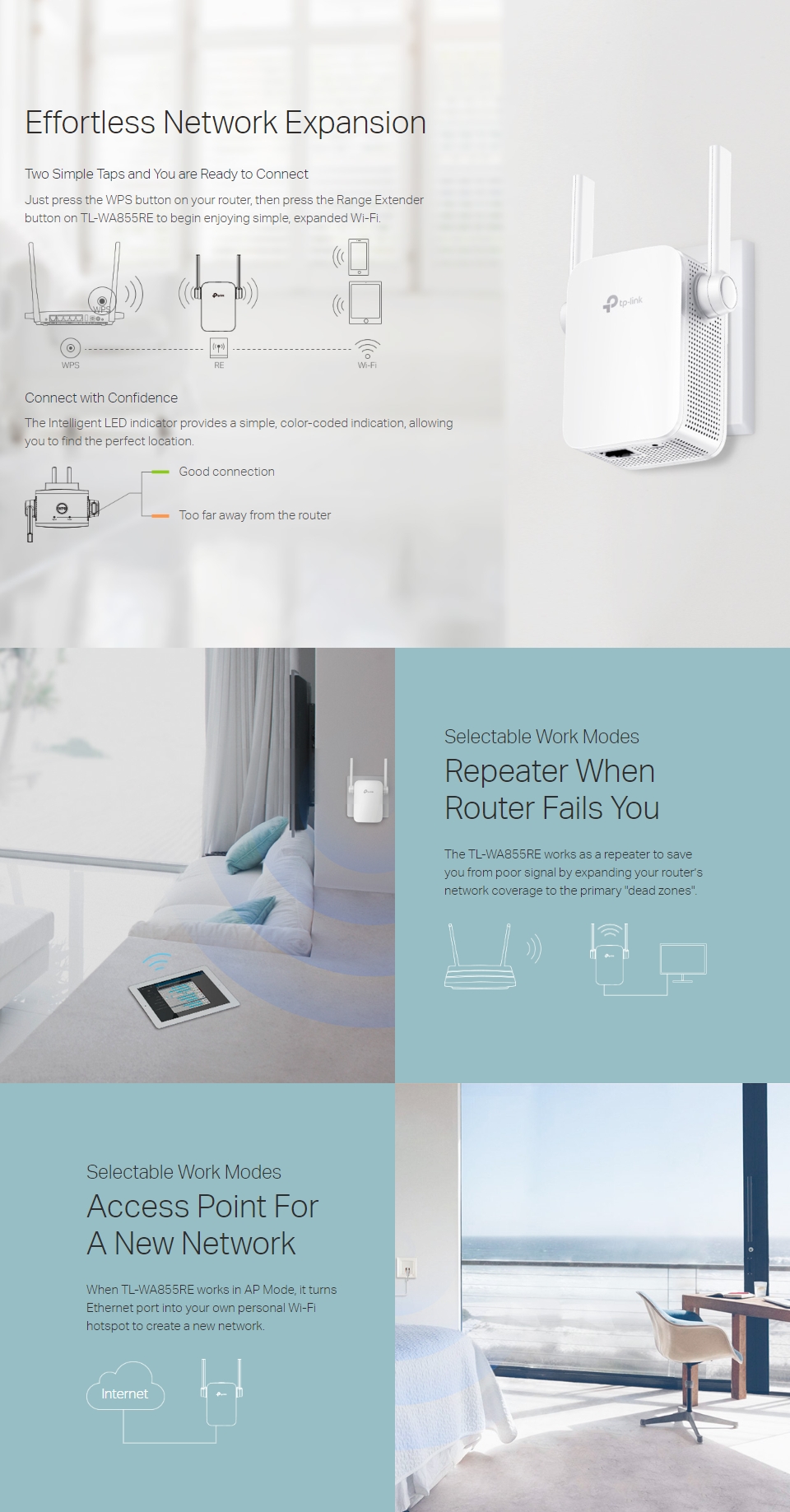 Buy TP-Link WA855RE WiFi Range Extender [TL-WA855RE] | PC Case Gear ...