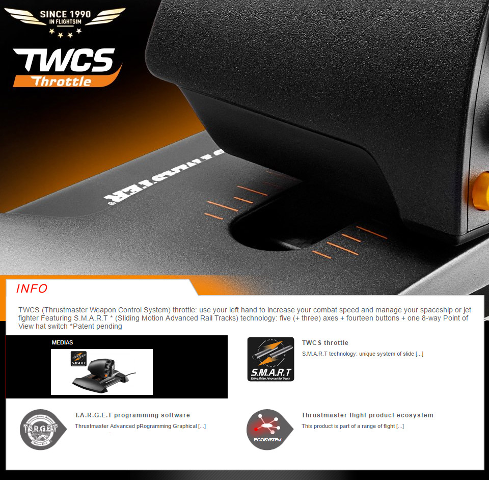Buy Thrustmaster TWCS Throttle For PC [TM-2960754] | PC Case Gear Australia