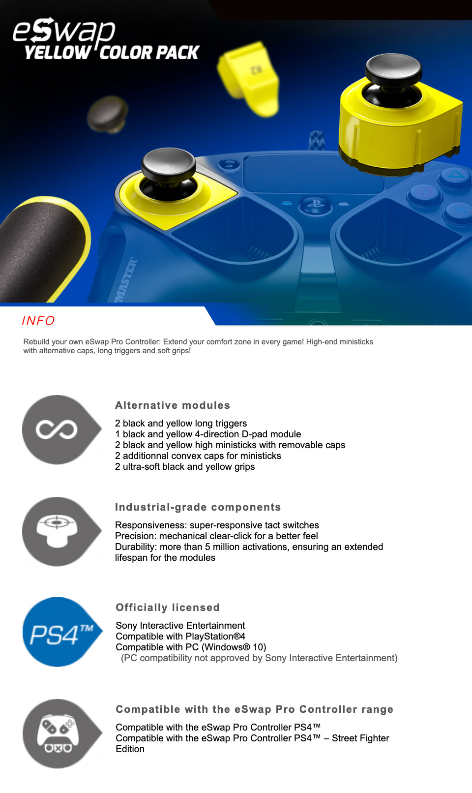 Buy Thrustmaster eSwap Color Pack Yellow [TM-4160760] | PC Case Gear ...