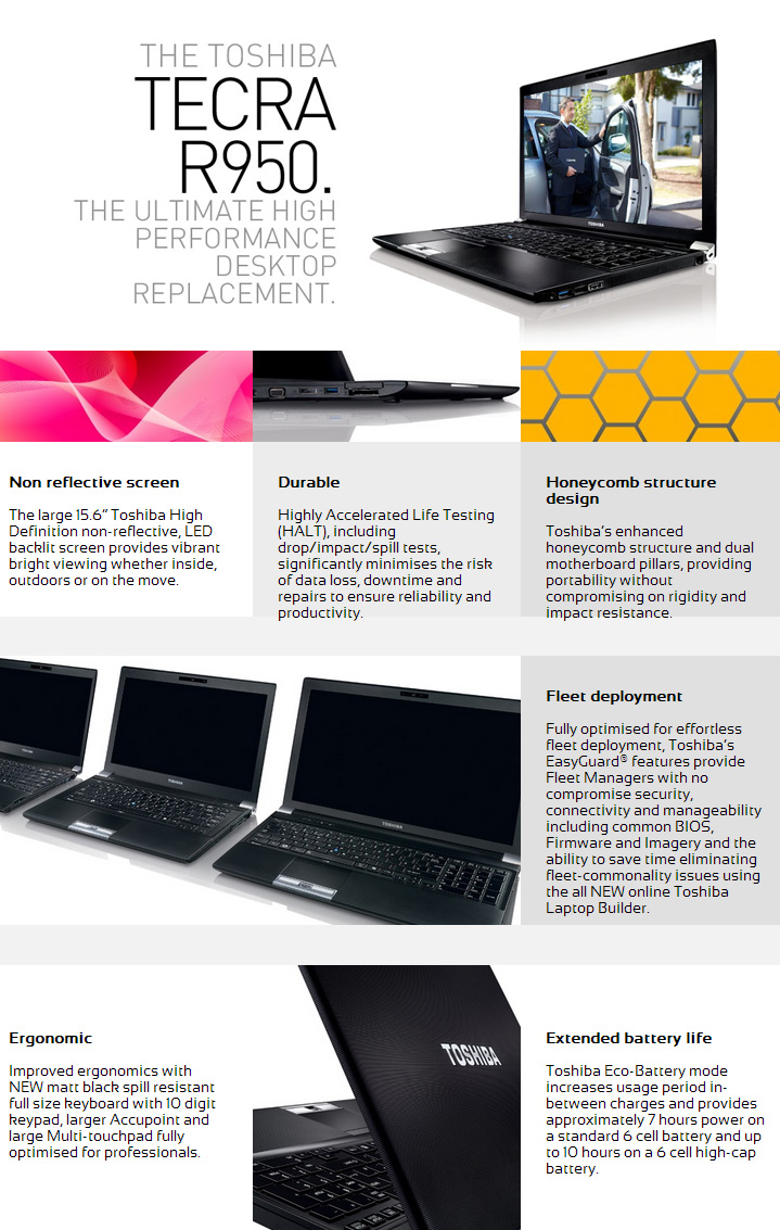 Buy Toshiba Tecra R950 15.6in Notebook [TOSH-PT535A-002023] | PC Case ...
