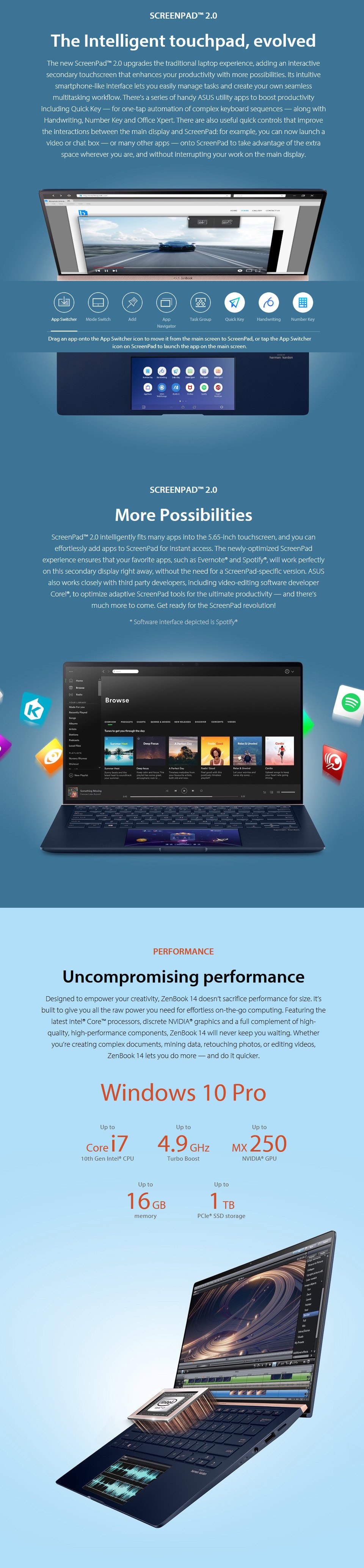 Buy ASUS ZenBook Core i7 14in FHD Touch Ultrabook with ScreenPad ...