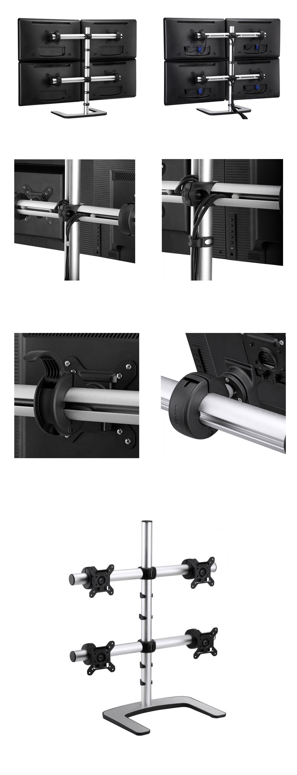 Buy Atdec VFS-Q Visidec Freestanding Quad Monitor Stand Silver ...