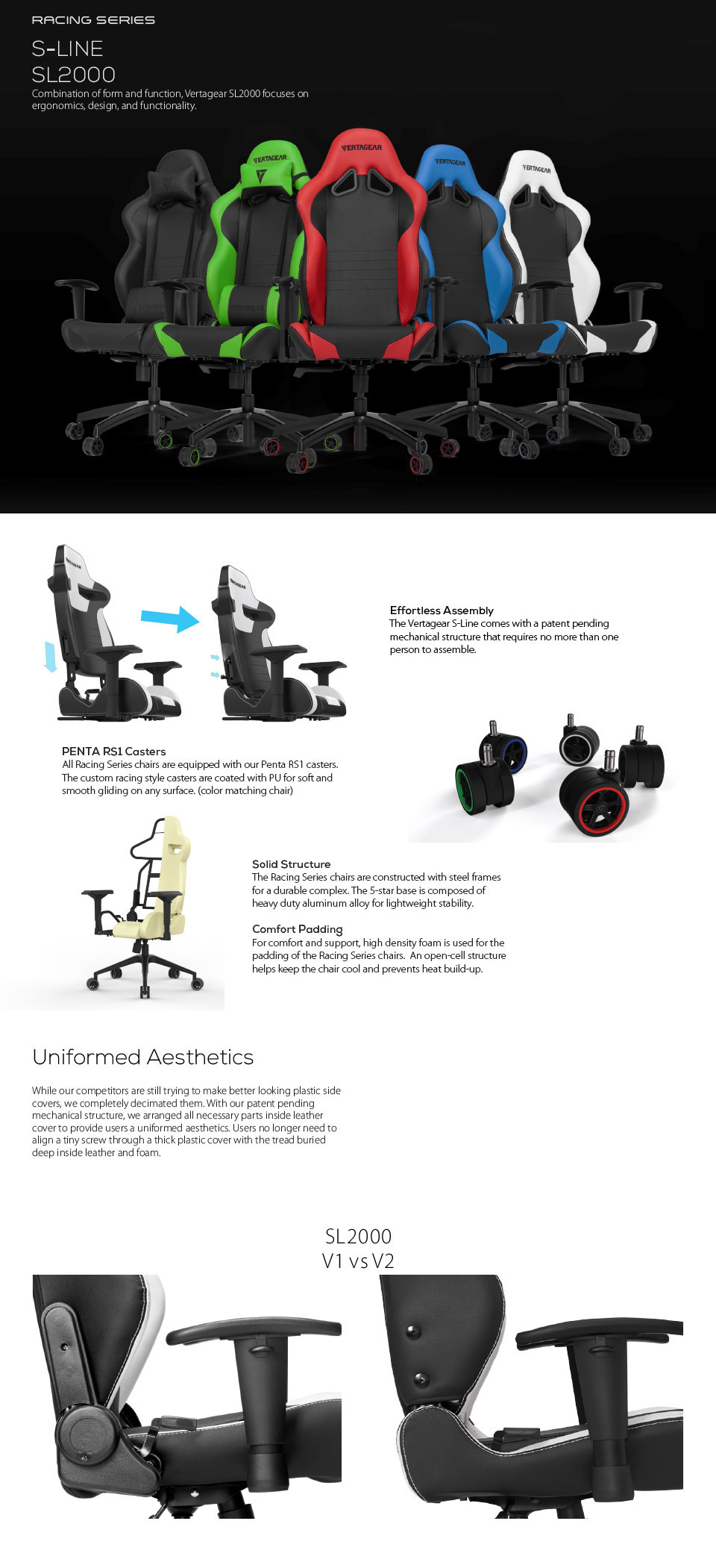 Buy Vertagear Racing S-Line SL2000 Gaming Chair NZXT Edition [VG-SL2000 ...