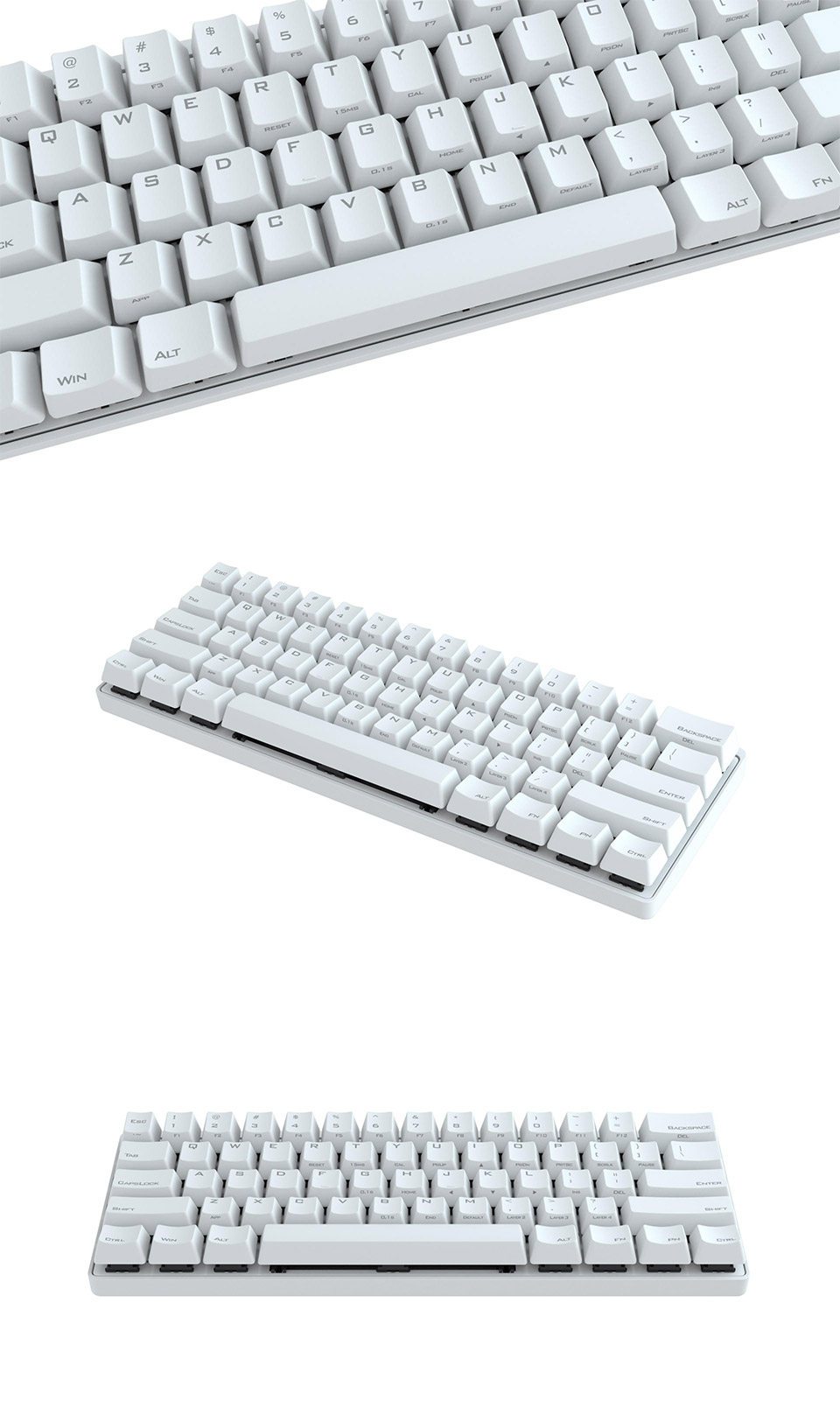 Buy Vortex POK3R White Keyboard MX Brown [VTG61BRNUSCMW] | PC Case Gear ...