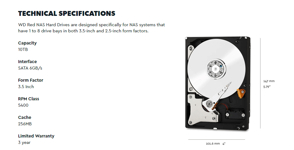 Buy Western Digital WD Red 10TB WD100EFAX [zzWD100EFAX] | PC Case Gear ...