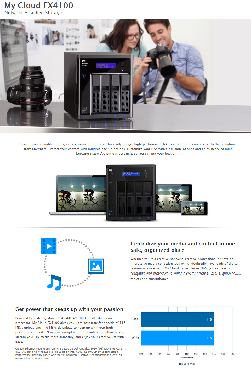 Buy Western Digital My Cloud EX4100 4 Bay NAS 8TB WDBWZE0080KBK ...