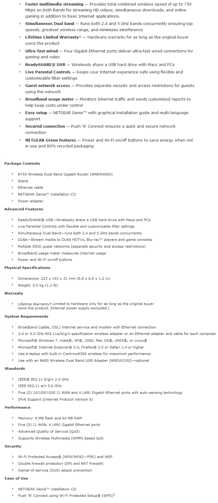 Buy Netgear WNDR4000 N750 Wireless N Dual Band Gigabit Router [WNDR4000 ...