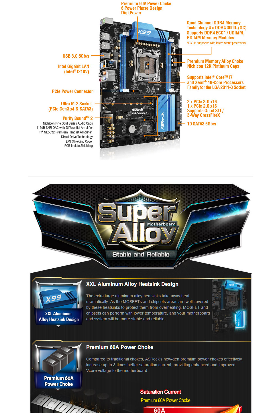 Buy ASRock X99 Extreme3 Motherboard [X99EXTREME3] | PC Case Gear Australia