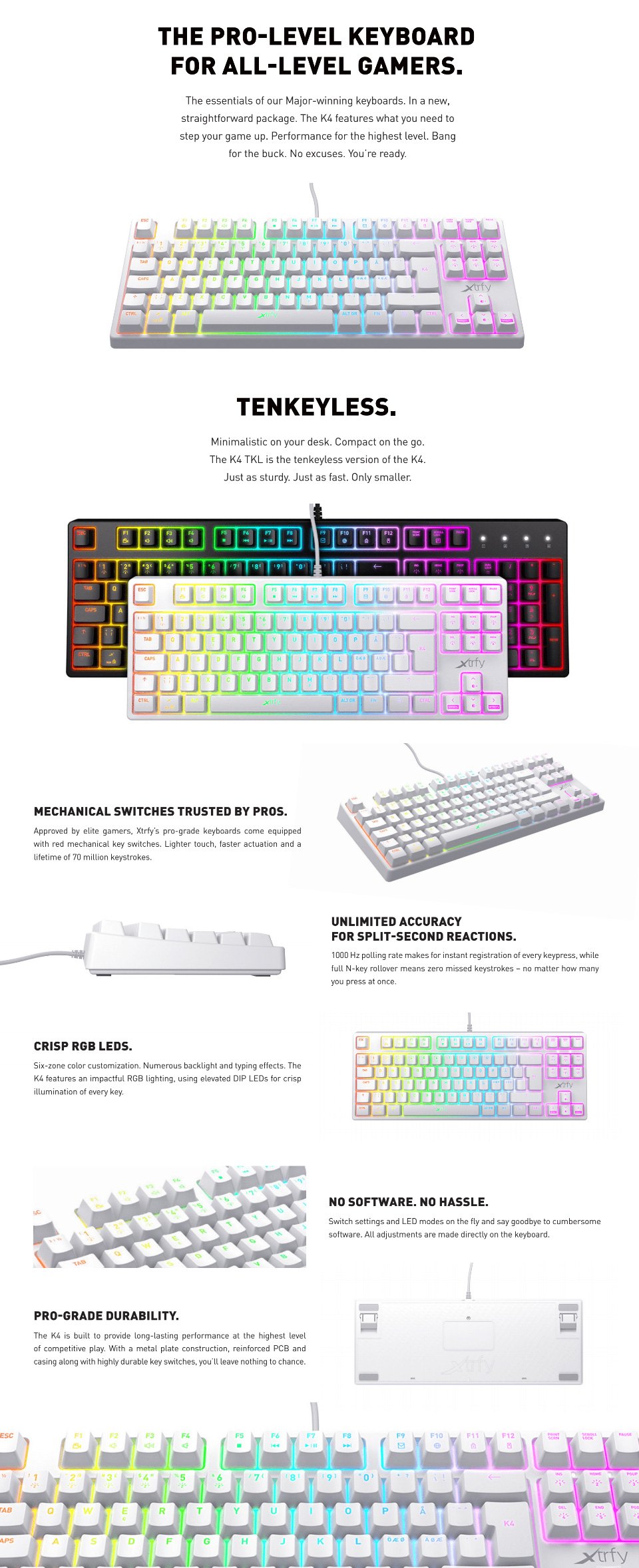 Buy Xtrfy K4 RGB TKL Mechanical Gaming Keyboard White [XG-K4-RGB-TKL-WH ...