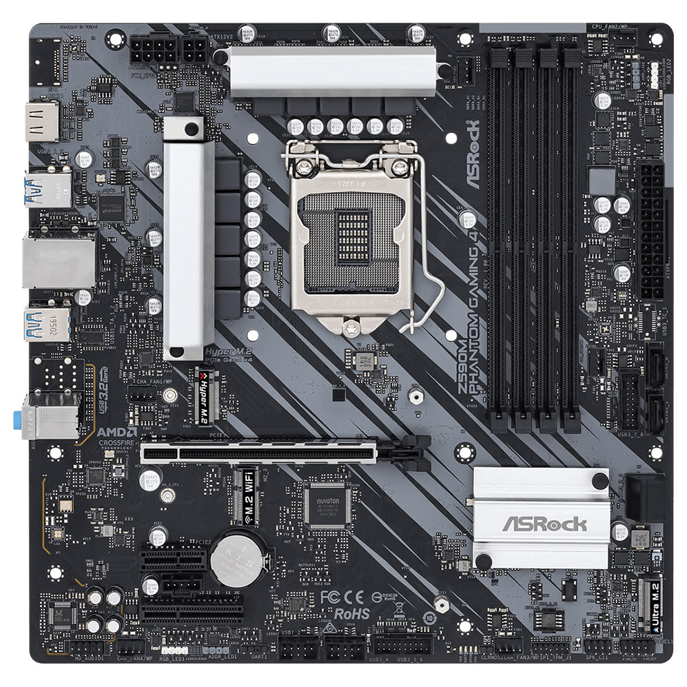 Buy ASRock Z590M Phantom Gaming 4 Motherboard [Z590M-PHANTOM-GAMING-4 ...