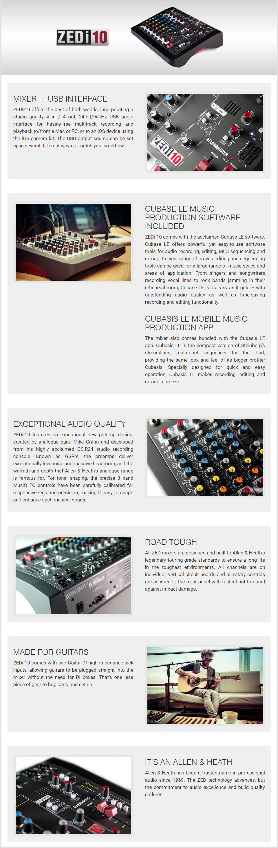 Buy Allen Heath ZEDi-10 Hybrid Compact Mixer [ZEDI-10] | PC Case Gear ...