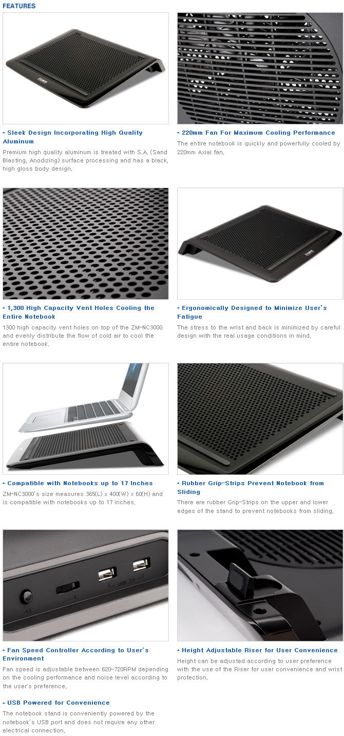 Buy Zalman ZM-NC3000S Notebook Cooler [ZM-NC3000S] | PC Case Gear Australia