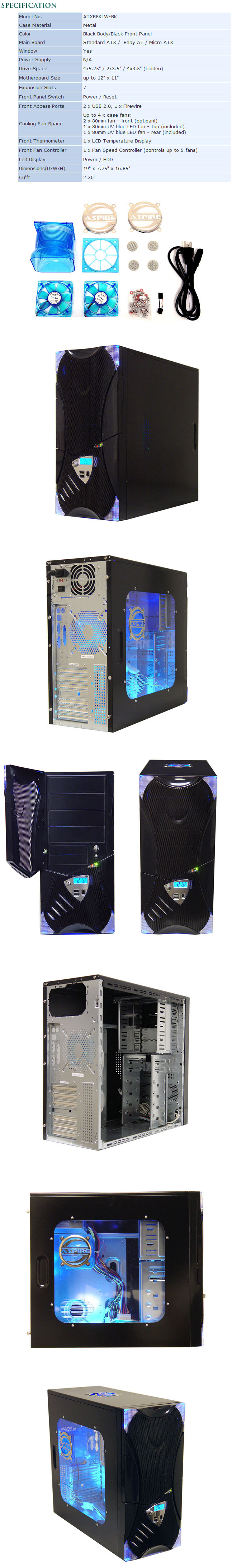 Buy APEVIA X-Plorer Black with 500W [APV-ATXB8KLW-BK500] | PC Case Gear ...