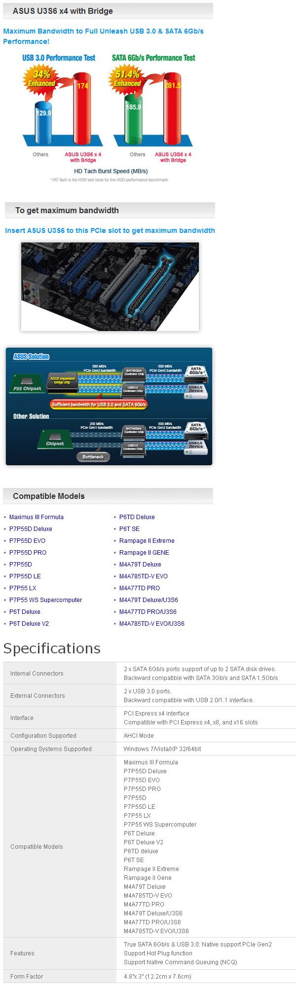 Buy ASUS U3S6 USB 3.0 / SATA 6Gb/s PCI-E Expansion Card [U3S6] | PC ...