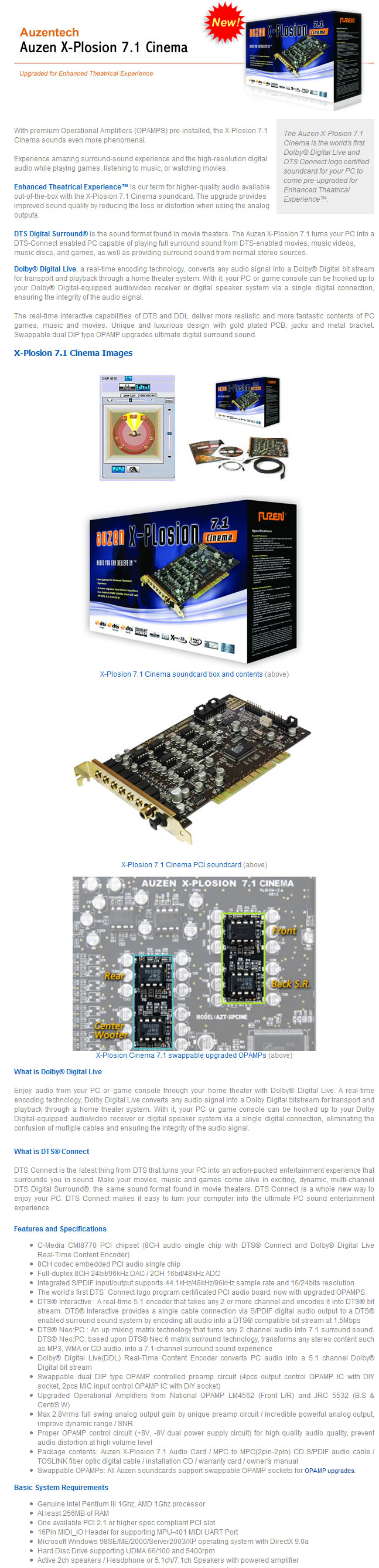 Buy Auzentech X-Plosion 7.1 Cinema [AZT-XPCINE] | PC Case Gear Australia