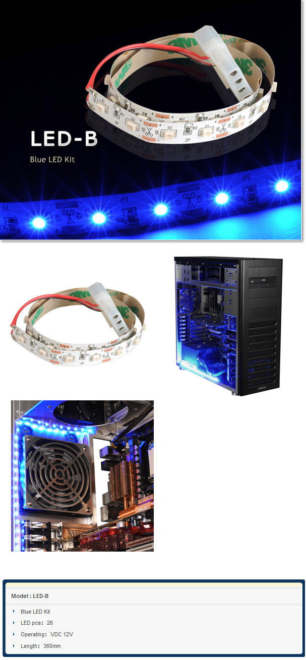 Buy Lian Li LED-B Flexible LED Strip Blue [LL-LED-B] | PC Case Gear ...