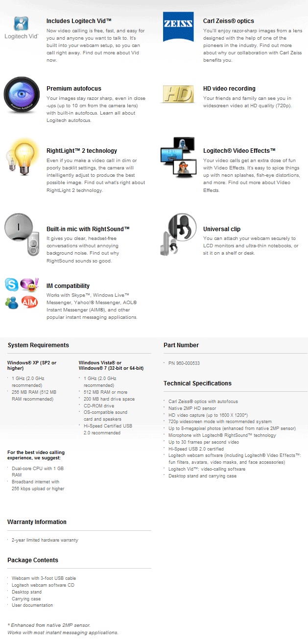 Buy Logitech C905 Webcam 2.0MP [960-000533] | PC Case Gear Australia