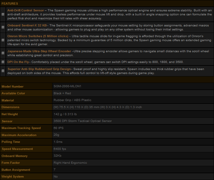 Buy CoolerMaster CM Storm Spawn Gaming Mouse [SGM-2000-MLON1] | PC Case ...