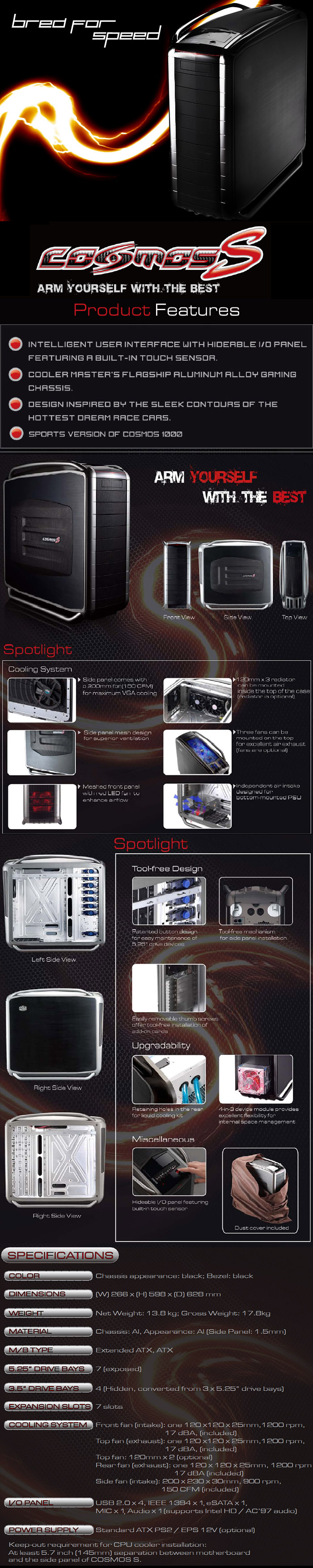 Buy CoolerMaster Cosmos S [RC-1100-KKN1] | PC Case Gear Australia
