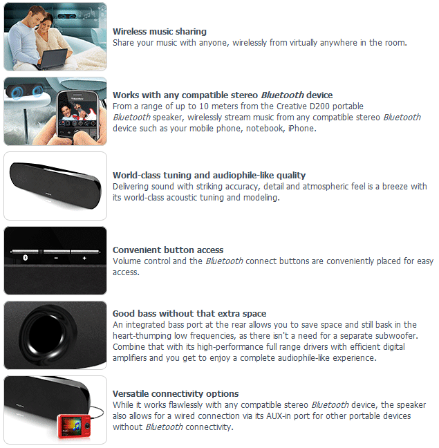 Buy Creative D200 Pure Music Bluetooth Speaker [23CD200-R] | PC Case ...