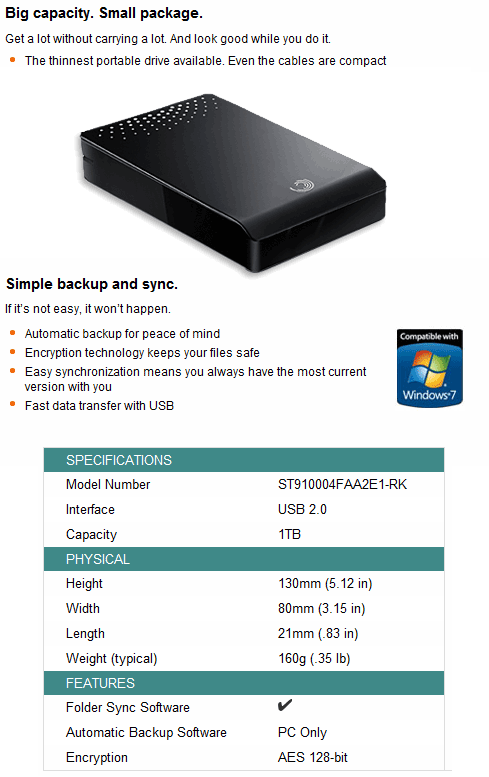 Buy Seagate FreeAgent Go 1TB [ST910004FAM2E1-RK] | PC Case Gear Australia