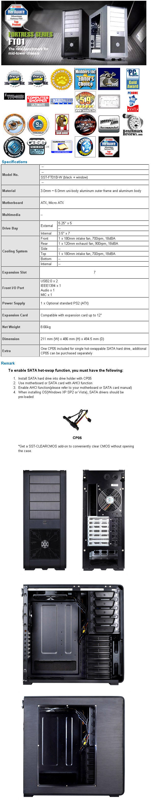 Buy Silverstone Fortress FT01 Black with Window [FT01B-W] | PC Case ...