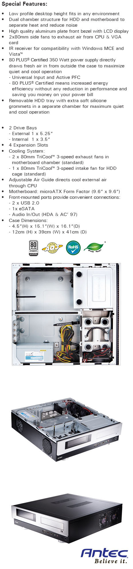 Buy Antec Micro Fusion Remote 350 [FUSION-M350] | PC Case Gear Australia