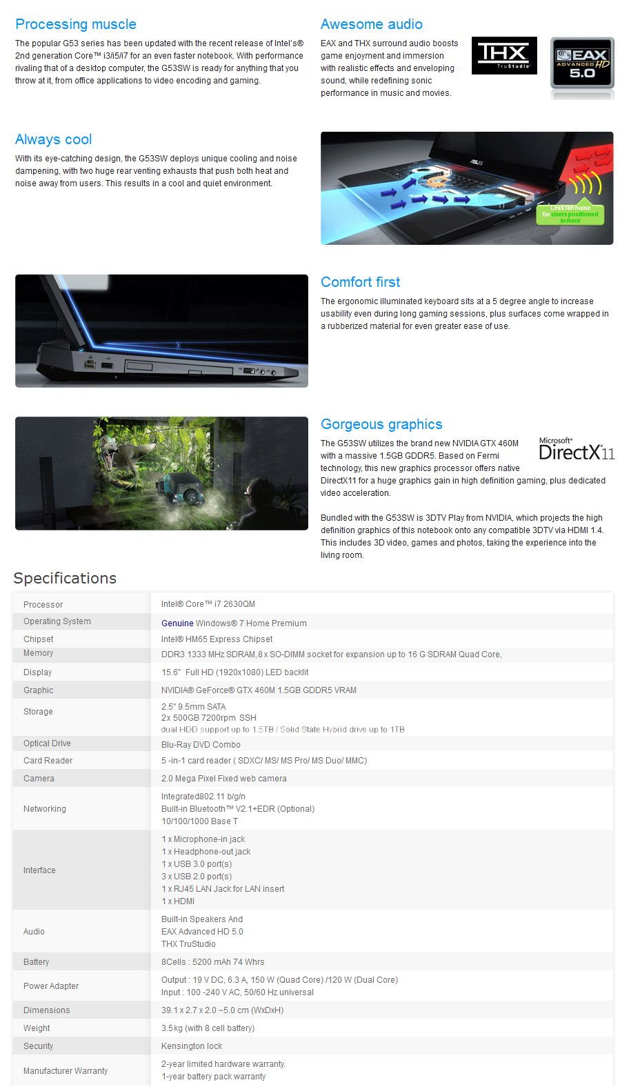 Buy ASUS G53SW-FHD-SZ143V 15.6in Notebook [G53SW-FHD-SZ143V] | PC Case ...