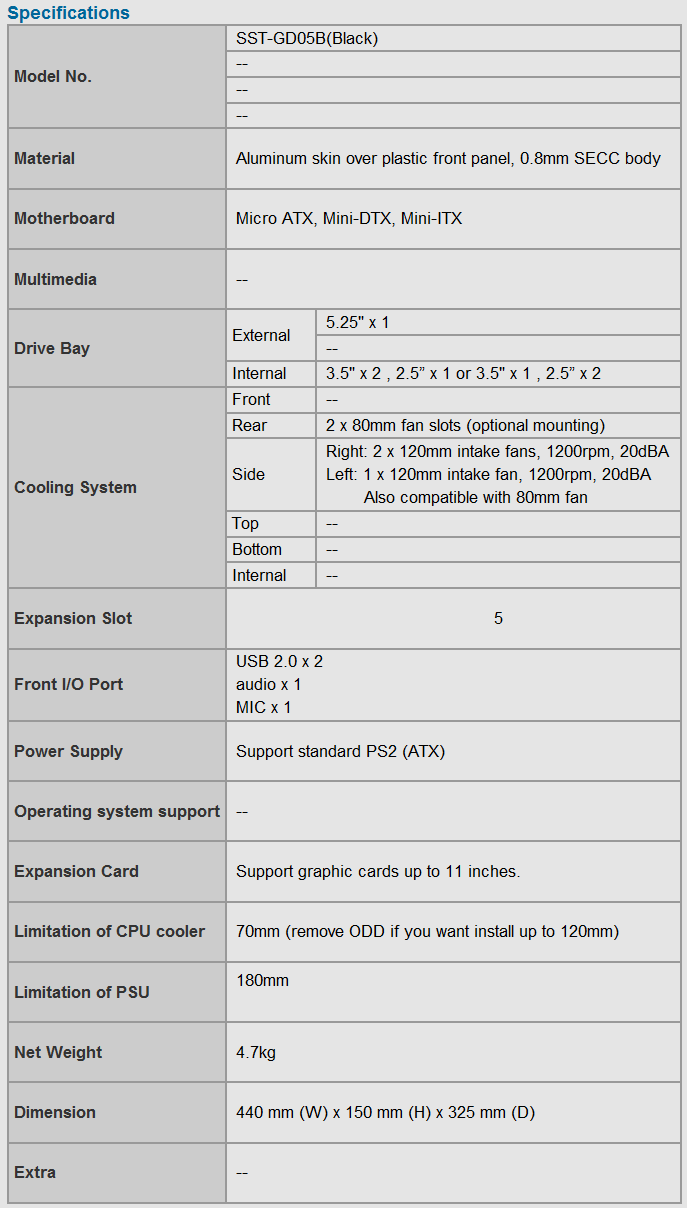 Buy Silverstone GD05 Black HTPC Case [GD05B] | PC Case Gear Australia