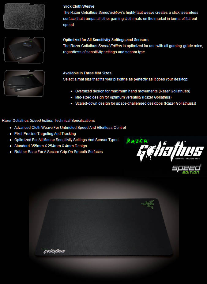 Buy Razer Goliathus Standard (355 x 254mm) Speed Edition [RZ-GOLIATHUS ...