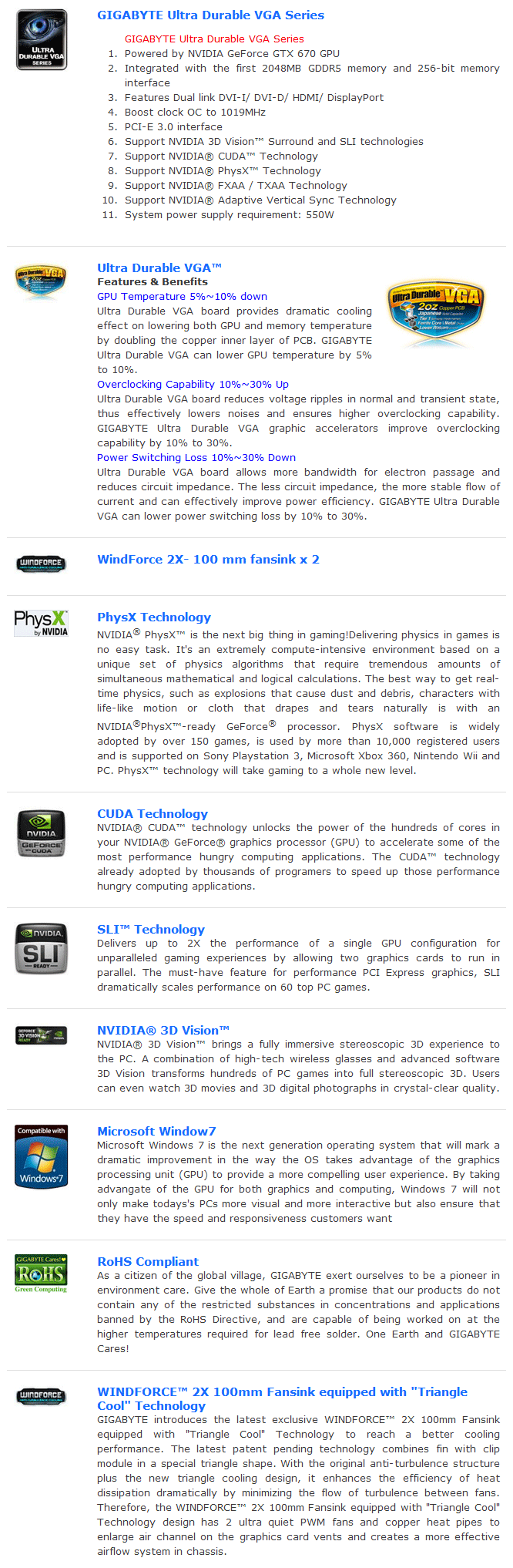 Buy Gigabyte GeForce GTX 670 WF2 2GB [GV-N670WF2-2GD] | PC Case Gear ...