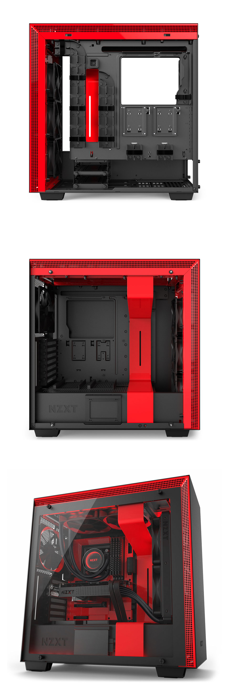 Buy NZXT H700i Smart Case Matte Black/Red [CA-H700W-BR] | PC Case Gear ...