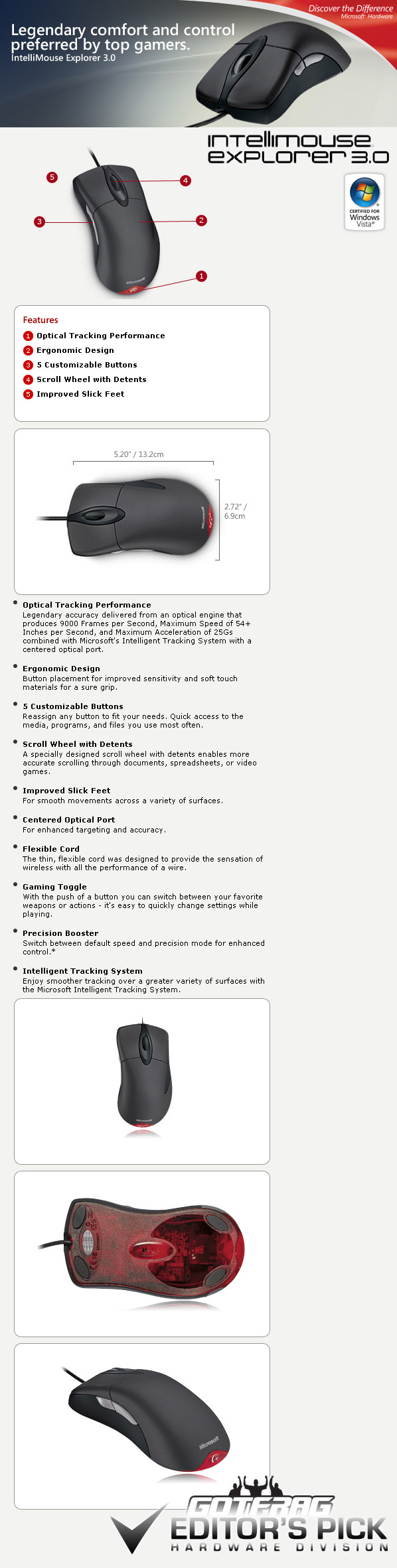 Buy Microsoft IntelliMouse Explorer 3.0 [B75-00116(INTELLIMS)] | PC ...