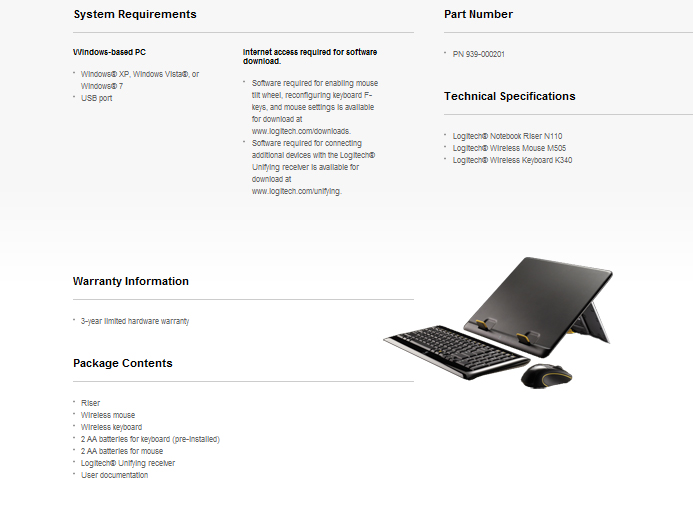 Buy Logitech Notebook Kit MK605 [939-000201] | PC Case Gear Australia