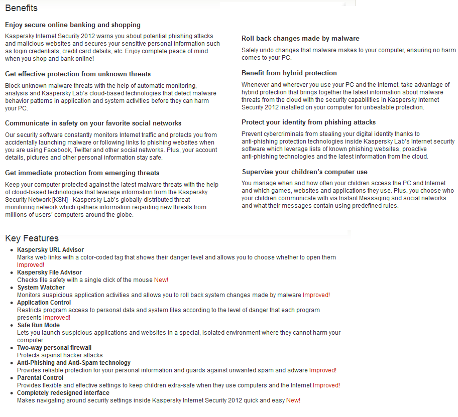 Buy Kaspersky Internet Security 2012 Retail - Single User 1 Year ...