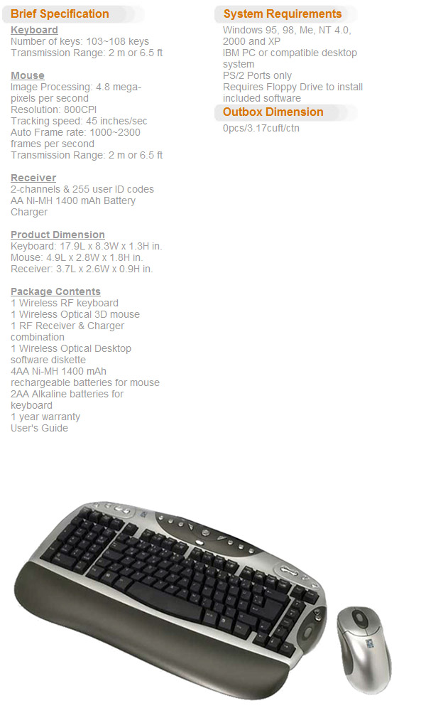 Buy A4 Tech Wireless RF Optical Mouse & Keyboard [KBS2548AA] | PC Case ...